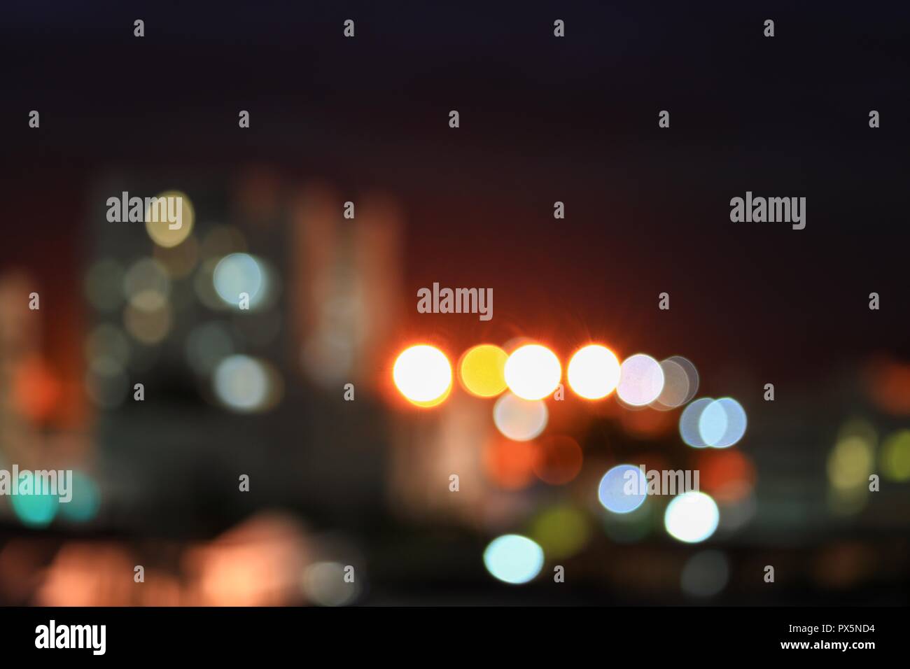 Abstract bokeh multi-color city blurred elevated night view for ...