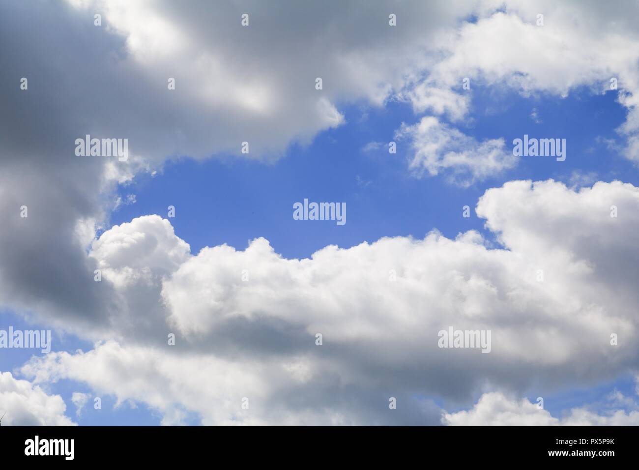 blue sky with big cloud and raincloud, art of nature beautiful and copy ...