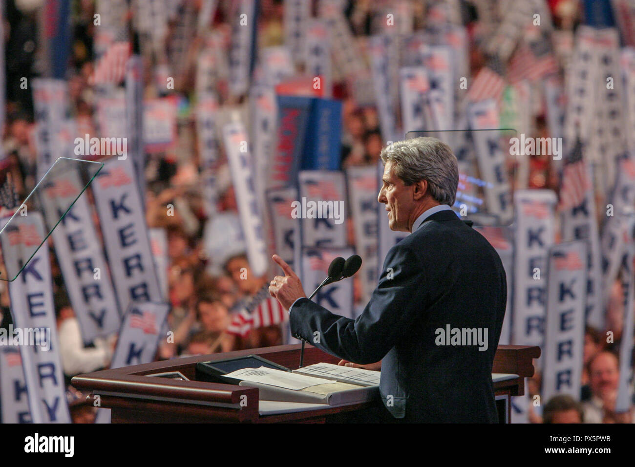 U.S. Sen. John Kerry accepts the presidential nomination at the 2004 ...