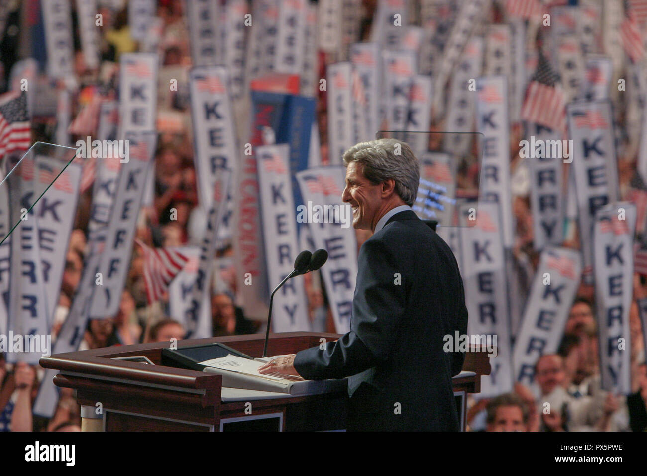 U.S. Sen. John Kerry accepts the presidential nomination at the 2004 ...