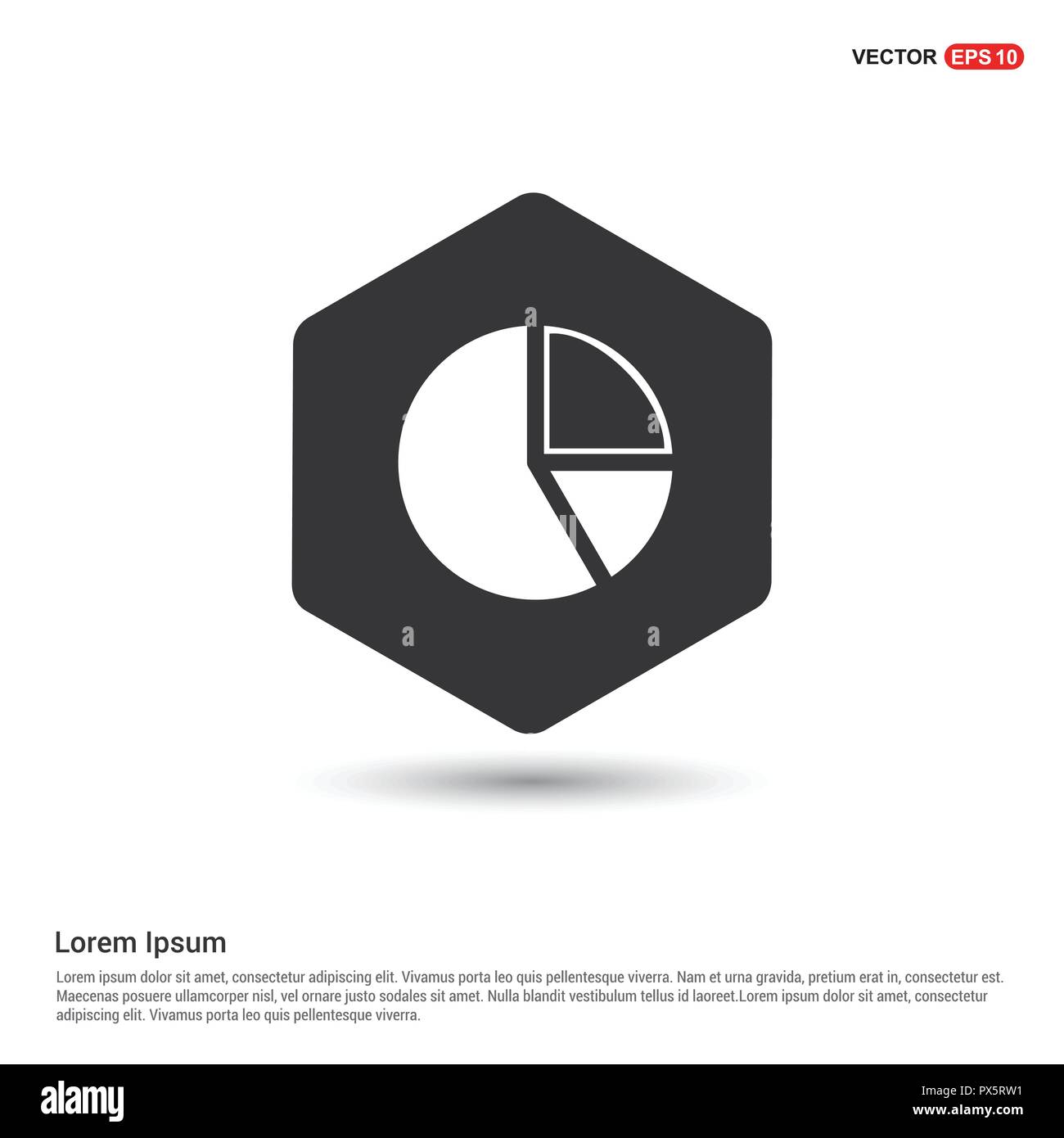 Pie chart Hexa White Background icon template - Free vector icon Stock ...