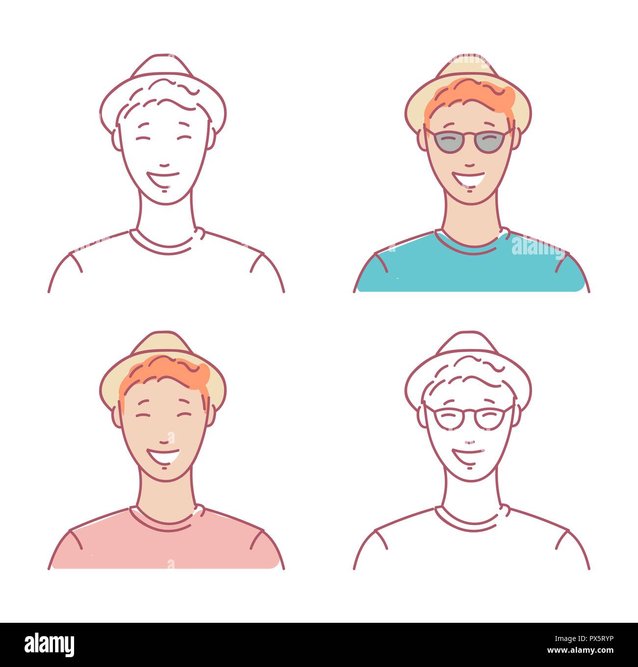 Asian men portraits Stock Vector Images - Alamy