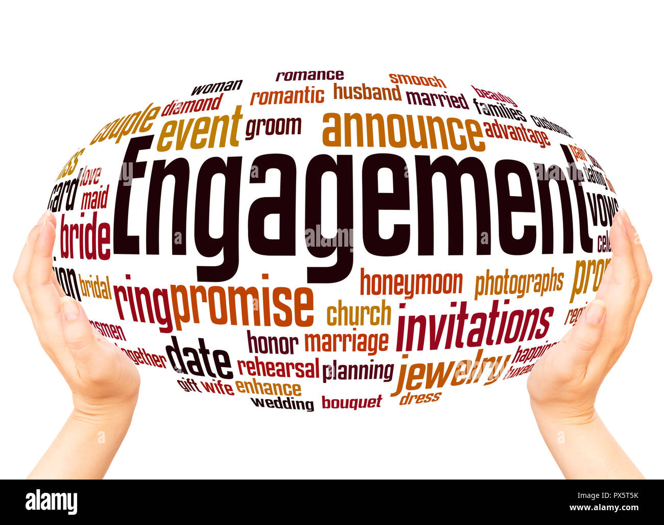 Engagement word cloud hand sphere concept on white background Stock ...