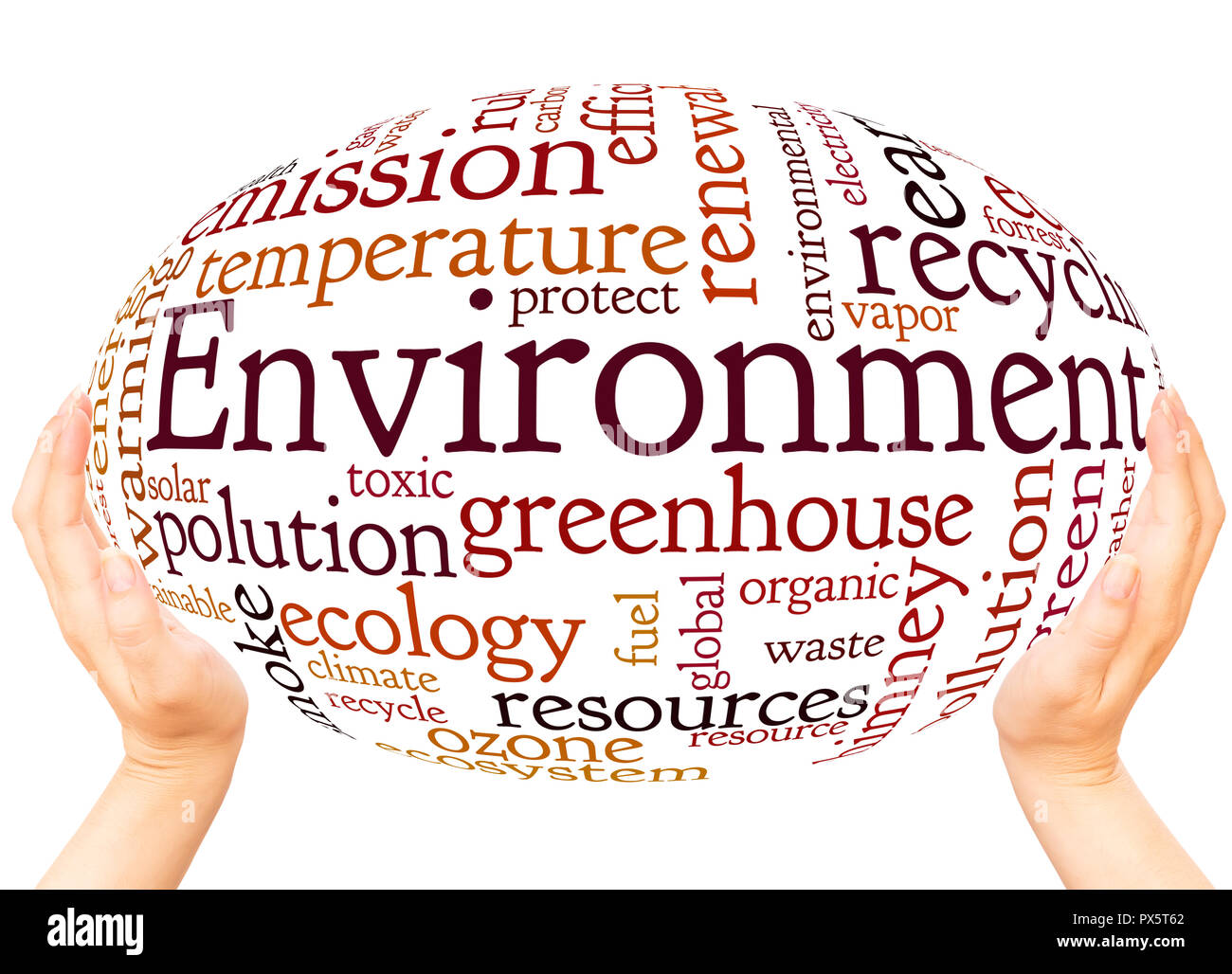 Environment word cloud hand sphere concept on white background Stock ...