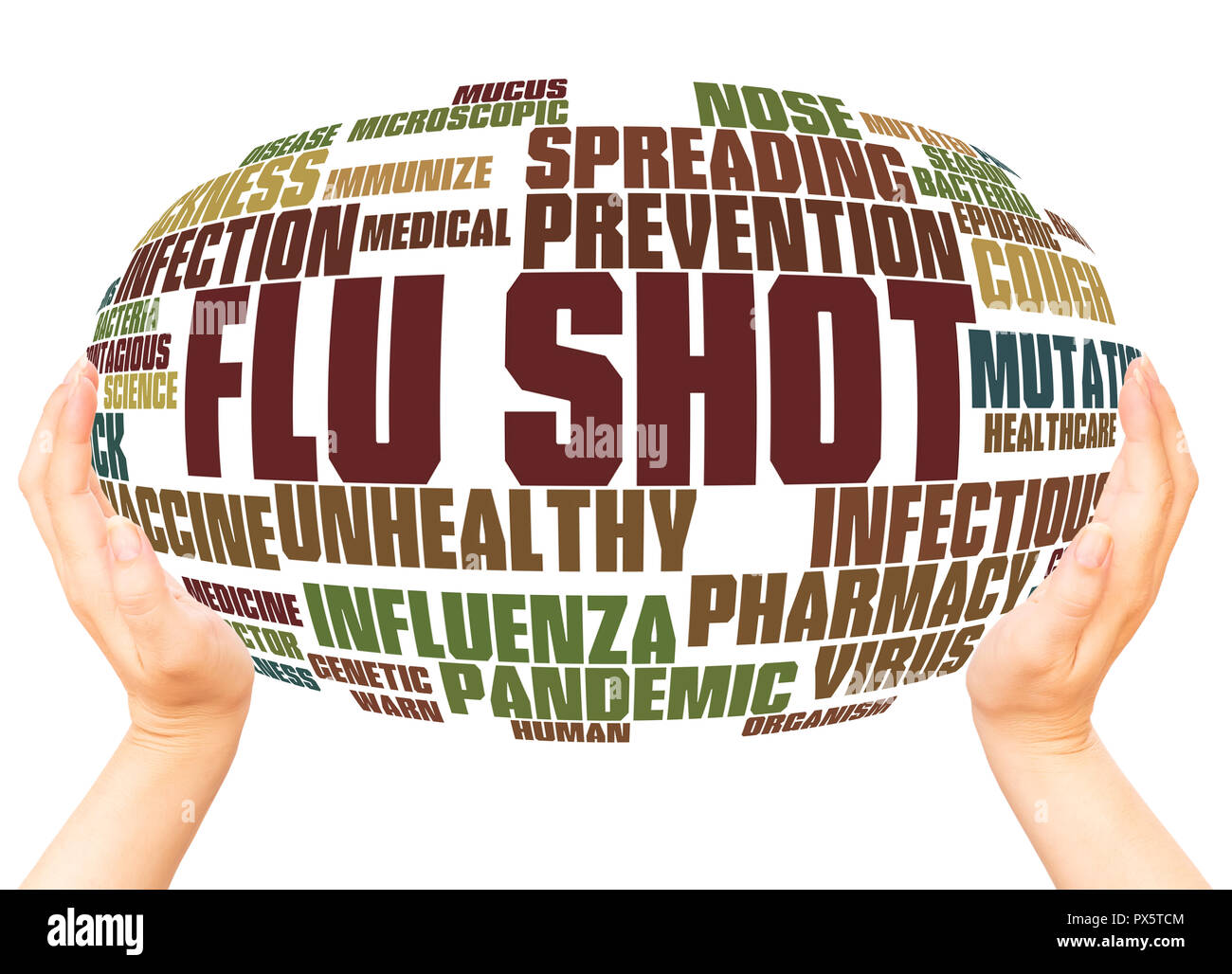 Flu Shot word cloud hand sphere concept on white background Stock Photo ...