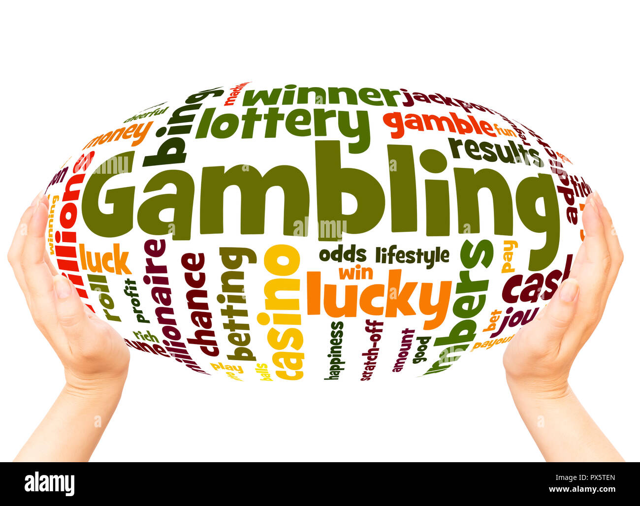 Gambling word cloud hand sphere concept on white background Stock Photo ...