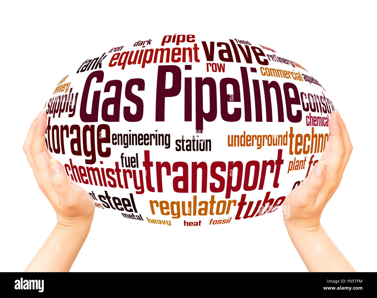 Gas Pipeline word cloud hand sphere concept on white background Stock ...