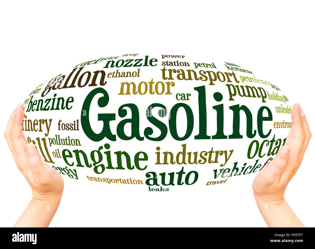 Gasoline word cloud hand sphere concept on white background Stock Photo ...