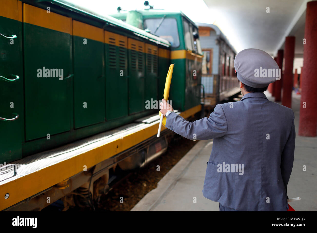 Dalat train station dates from the french colonial time. Tourist train ...