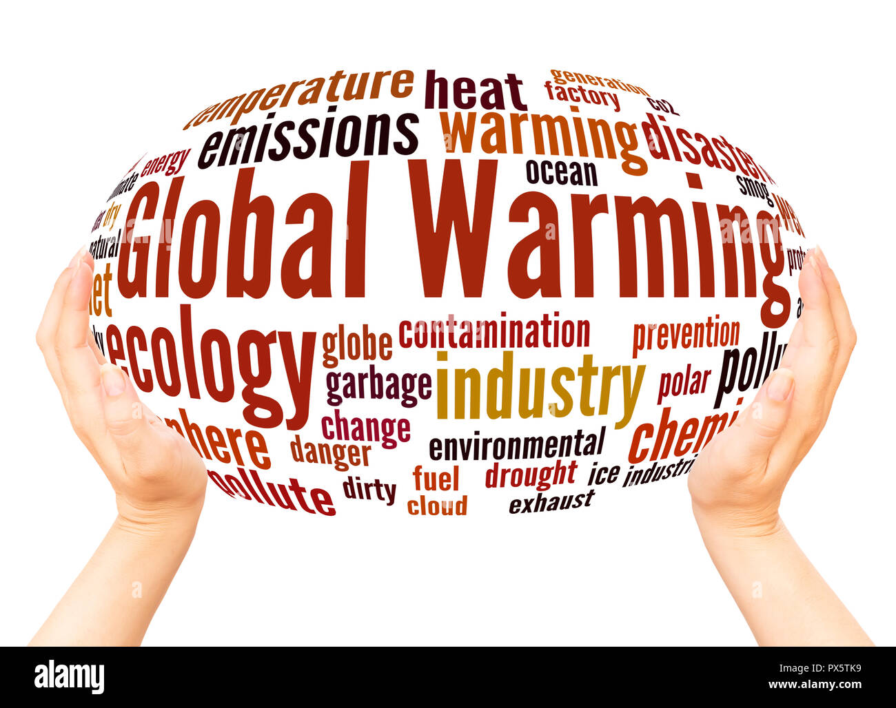 Global Warming word cloud hand sphere concept on white background Stock ...