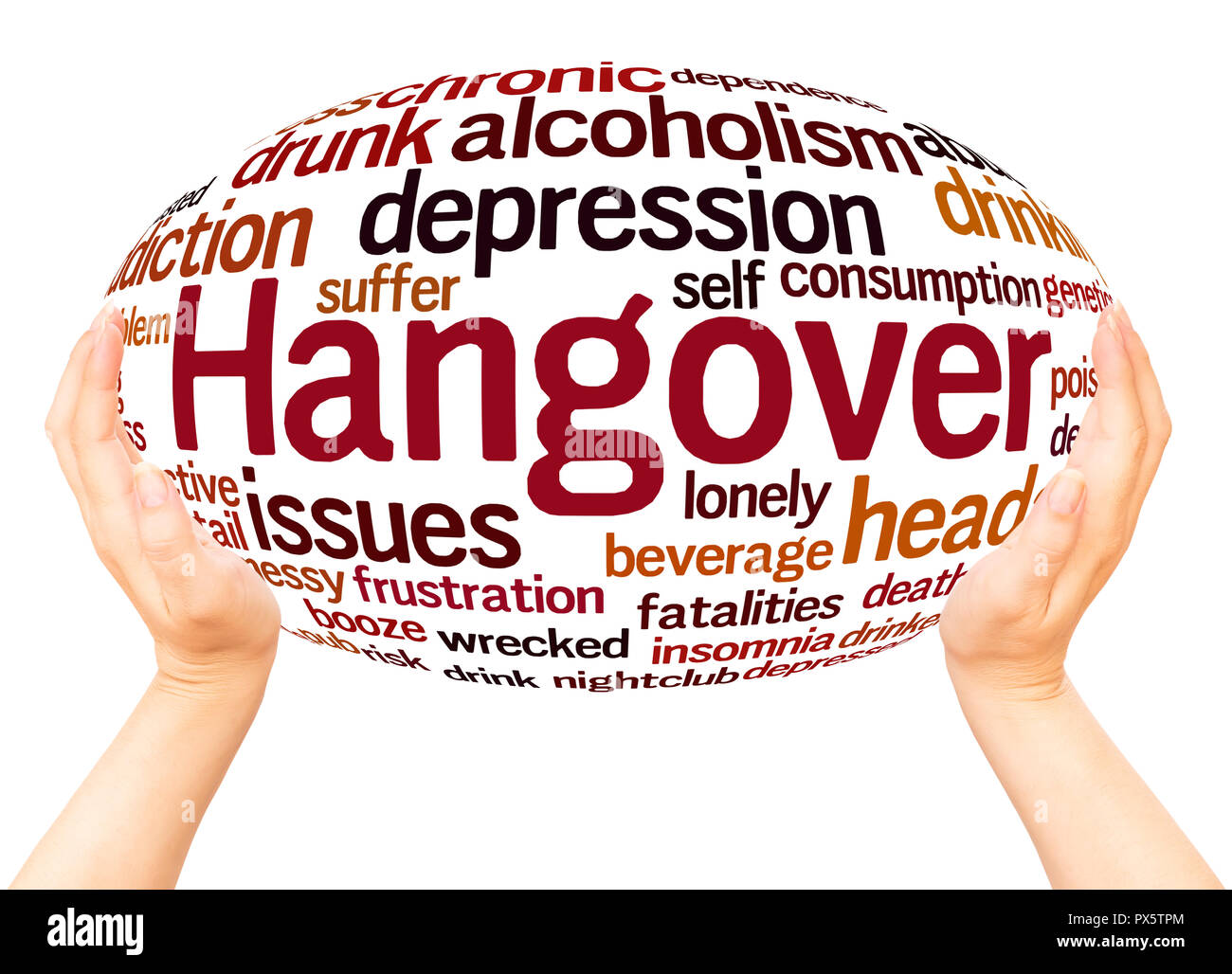 Hangover word cloud hand sphere concept on white background Stock Photo ...