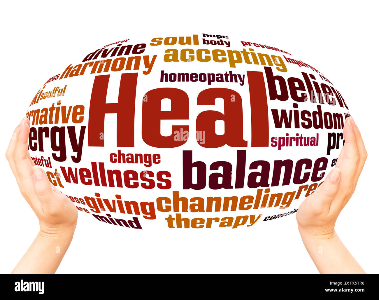 Heal word cloud hand sphere concept on white background Stock Photo - Alamy