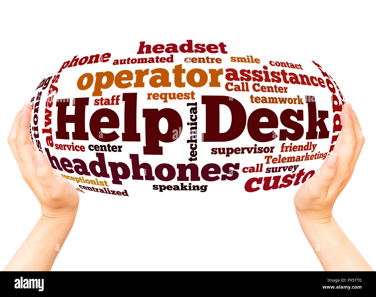 Help Desk word cloud hand sphere concept on white background Stock ...