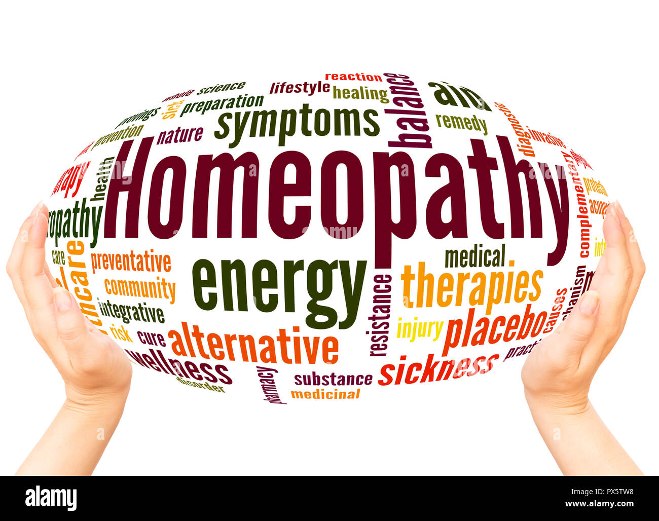 Homeopathy word cloud hand sphere concept on white background Stock ...