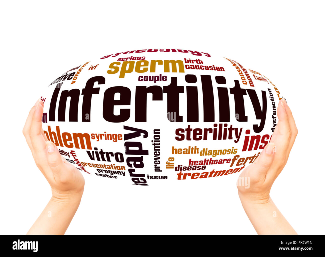Infertility word cloud hand sphere concept on white background Stock ...