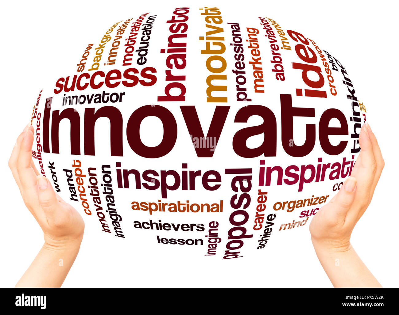 Innovate word cloud hand sphere concept on white background Stock Photo ...