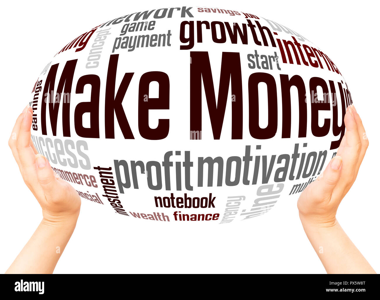 Make Money word cloud hand sphere concept on white background Stock ...
