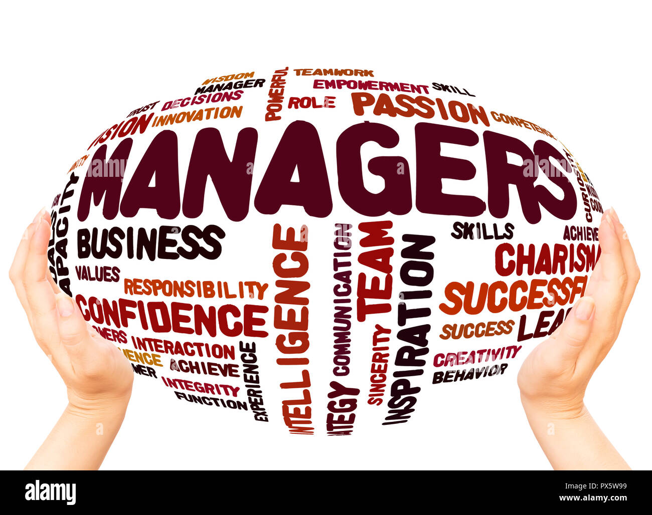 Managers word cloud hand sphere concept on white background Stock Photo ...