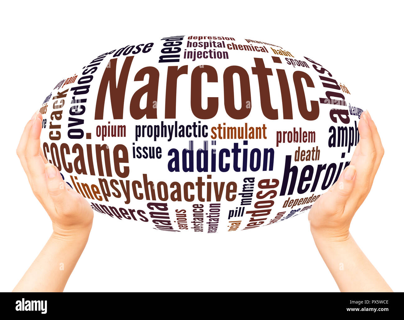 Narcotic word cloud hand sphere concept on white background Stock Photo ...