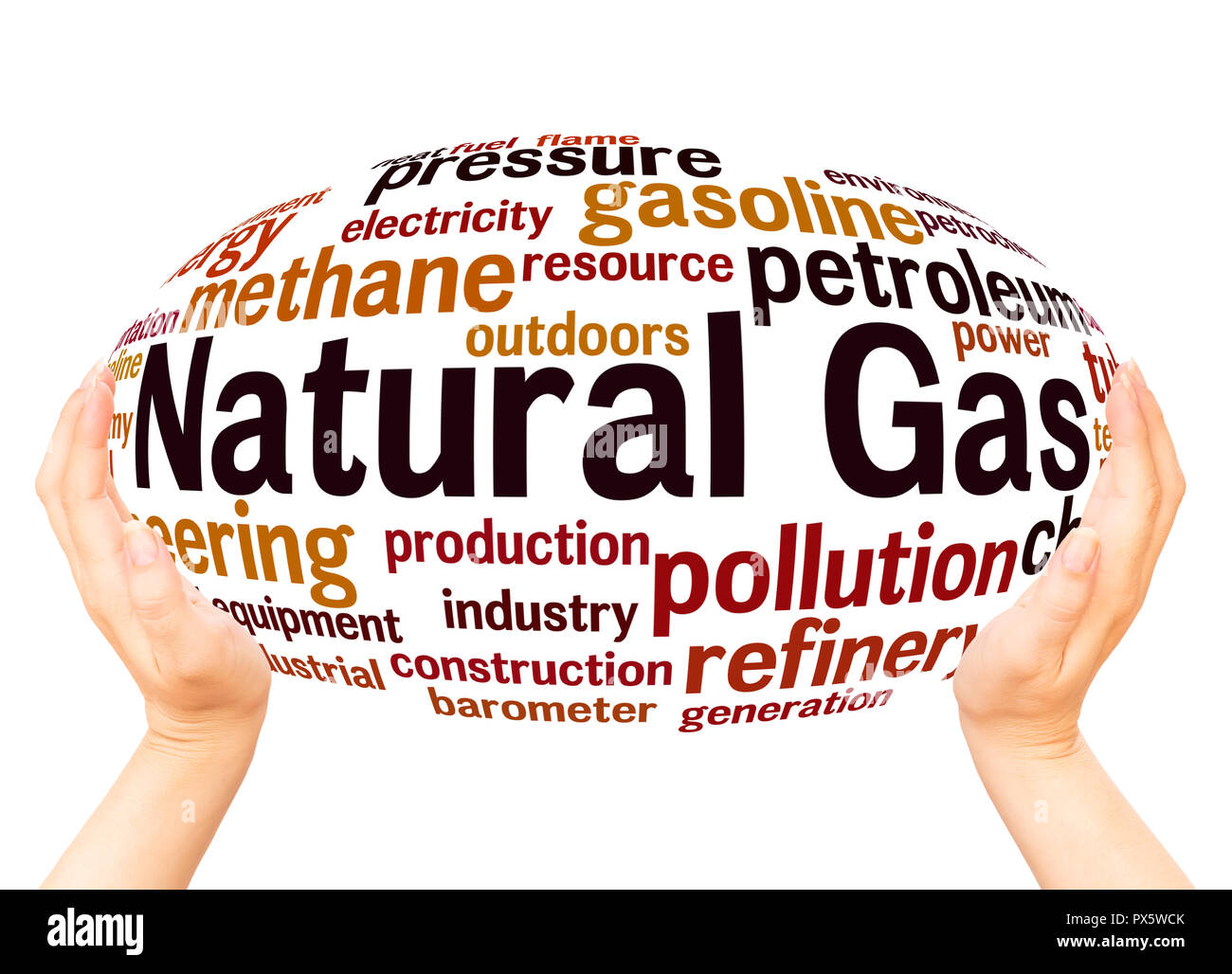Natural Gas word cloud hand sphere concept on white background Stock ...