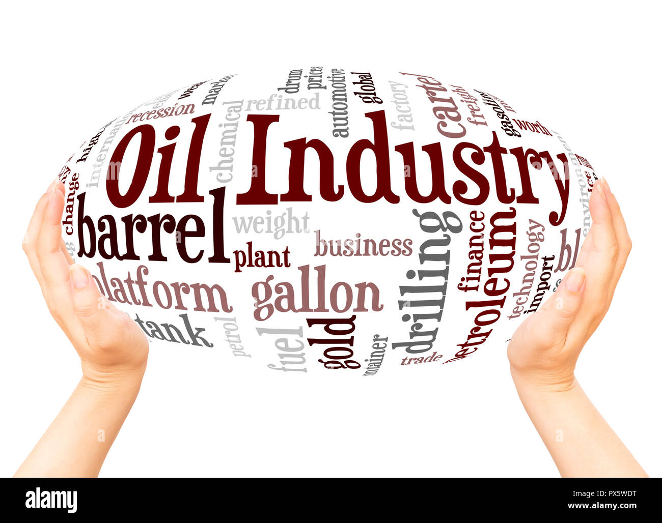 Oil Industry word cloud hand sphere concept on white background Stock ...