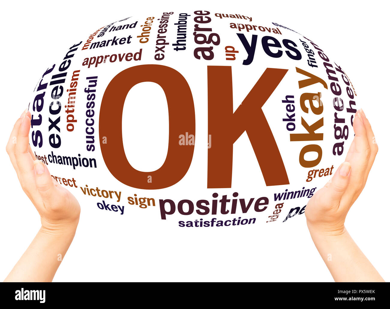 OK word cloud hand sphere concept on white background Stock Photo - Alamy