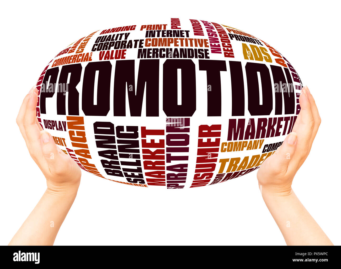 Promotion, word cloud hand sphere concept on white background Stock ...