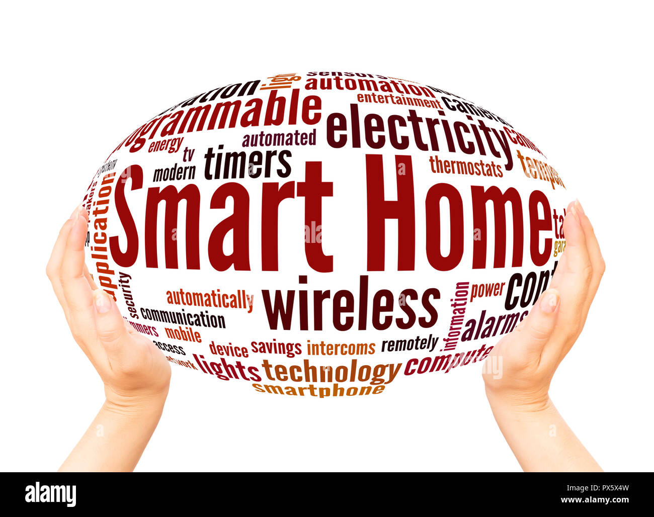 Smart Home word cloud hand sphere concept on white background Stock Photo - Alamy