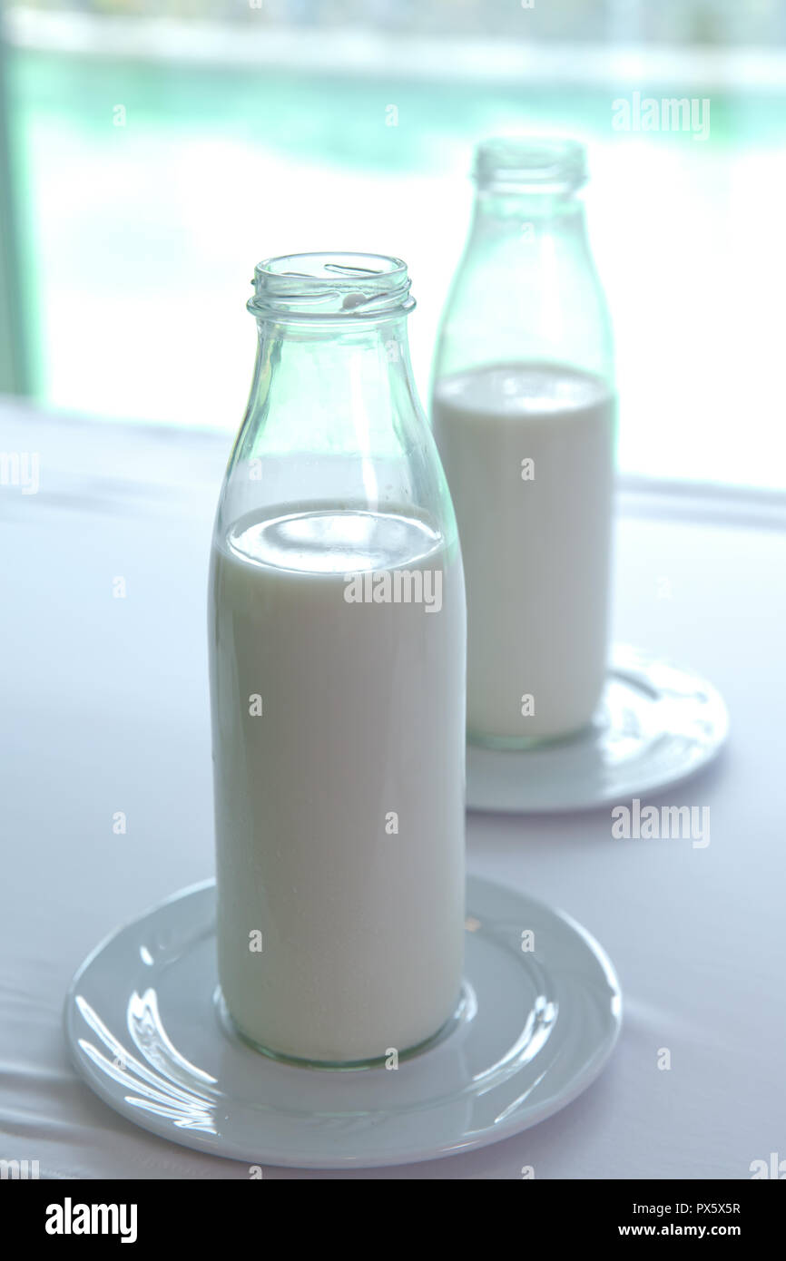 Delicious fresh milk, one of the primary sources of nutrition Stock ...