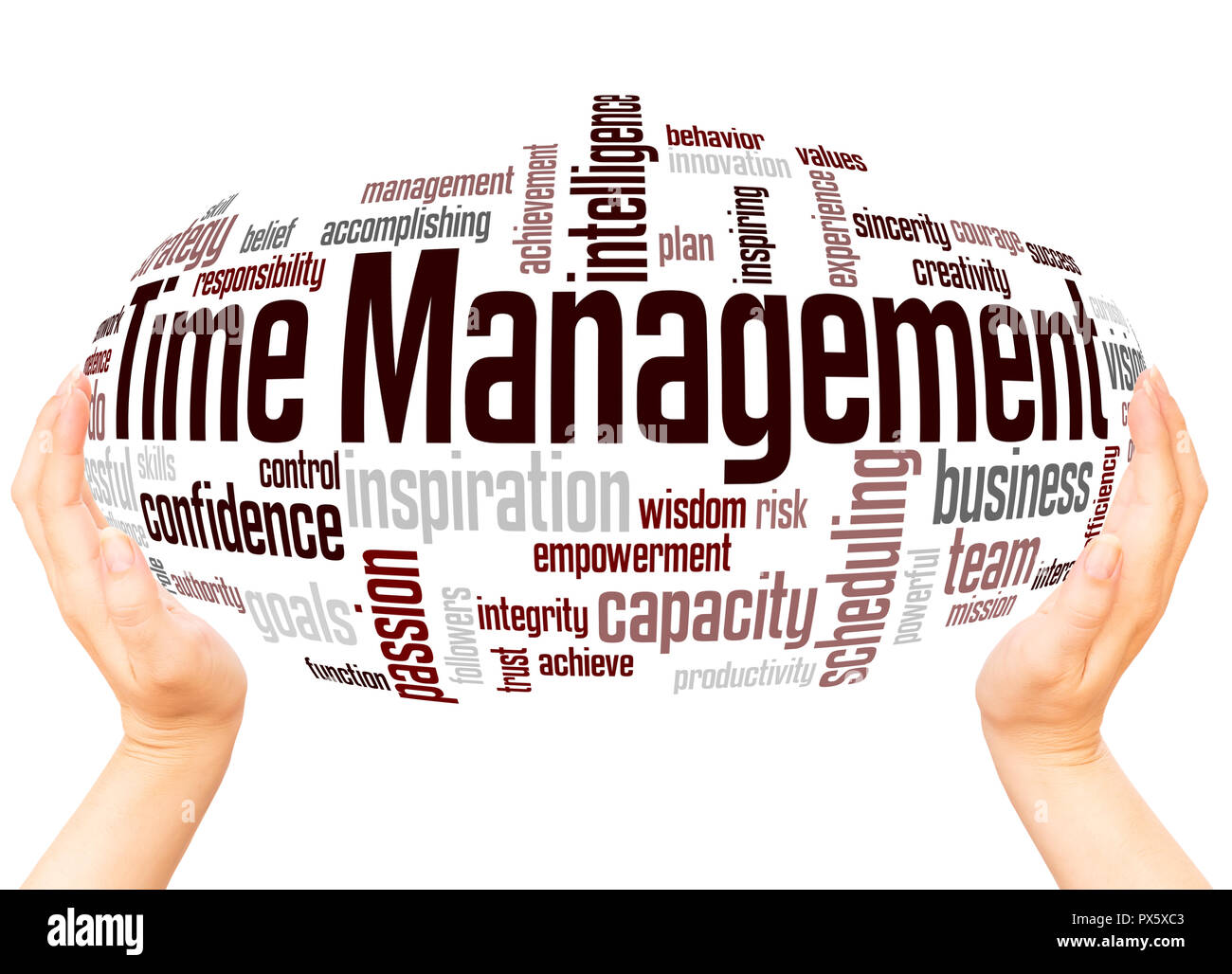 Time Management word cloud hand sphere concept on white background ...