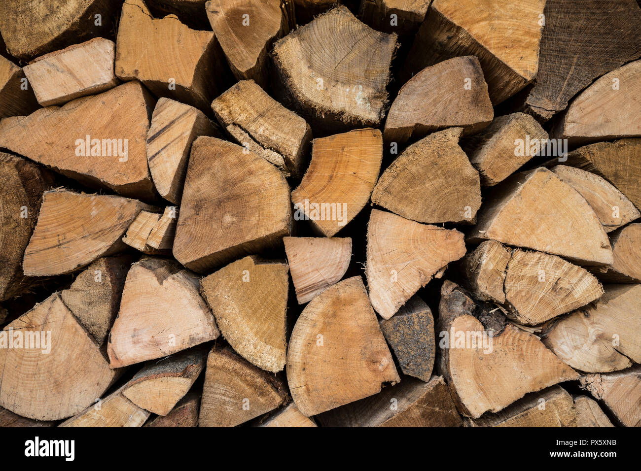 Neatly stacked firewood Stock Photo - Alamy
