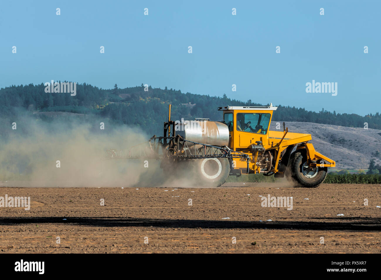 Treating farm ground in rural Oregon Stock Photo - Alamy