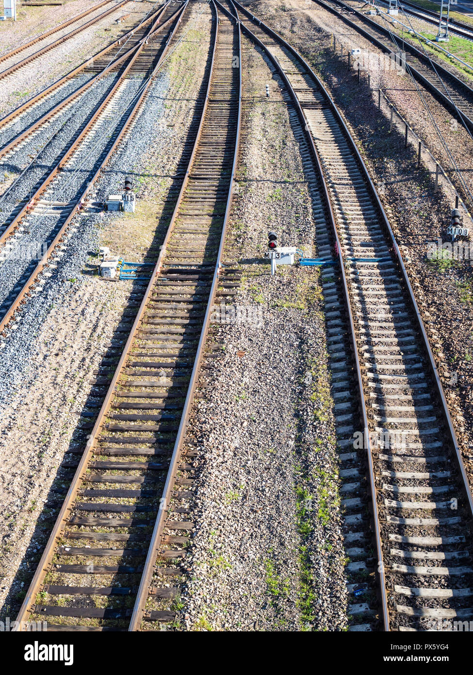 Turnout in railway tracks hi-res stock photography and images - Alamy