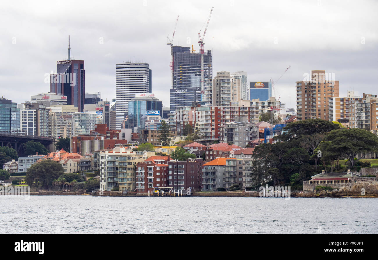 Skyline of North Sydney CBD on North Shore of Sydney Harbour Sydney NSW ...