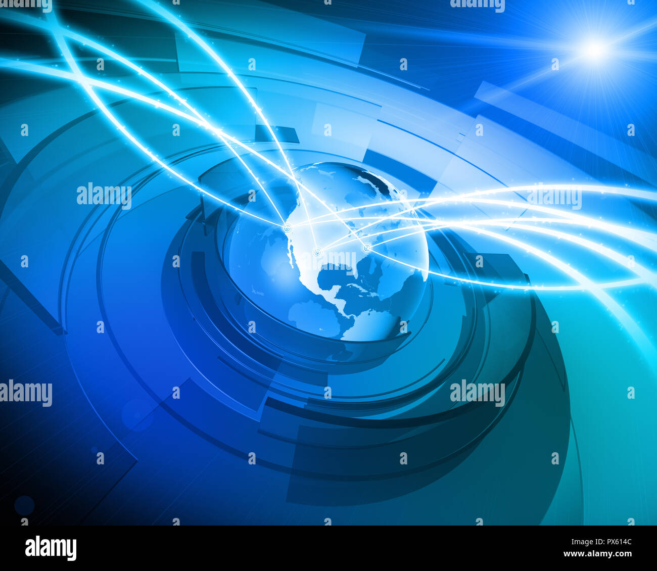 Cable and wireless world map hi-res stock photography and images - Alamy