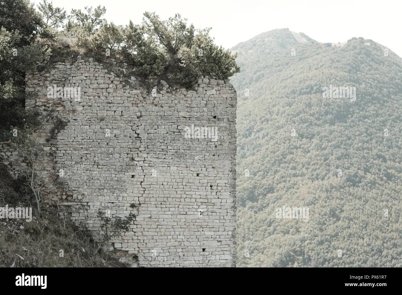 Ruins of an italian medieval fortress (Marche, Italy, Europe Stock ...