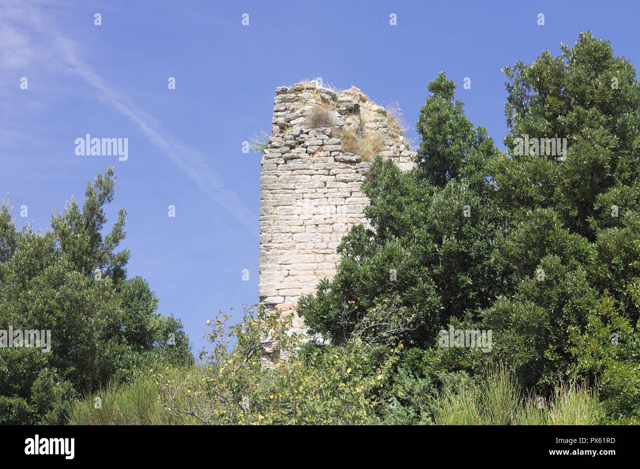 Ruins of an italian medieval fortress (Marche, Italy, Europe Stock ...