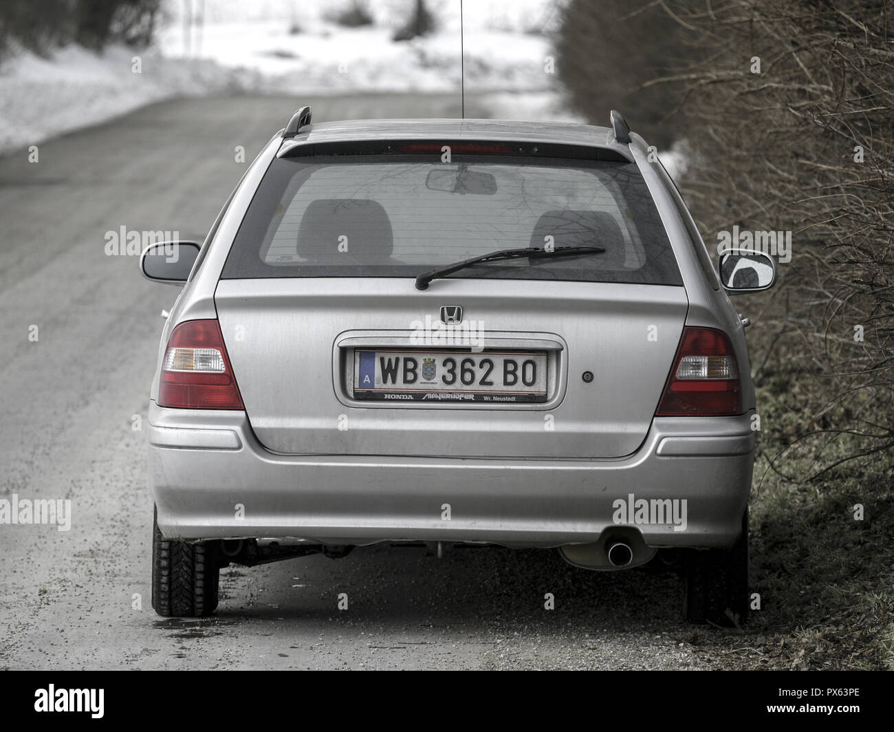 Car parking at the roadside austrian number plate Stock Photo - Alamy