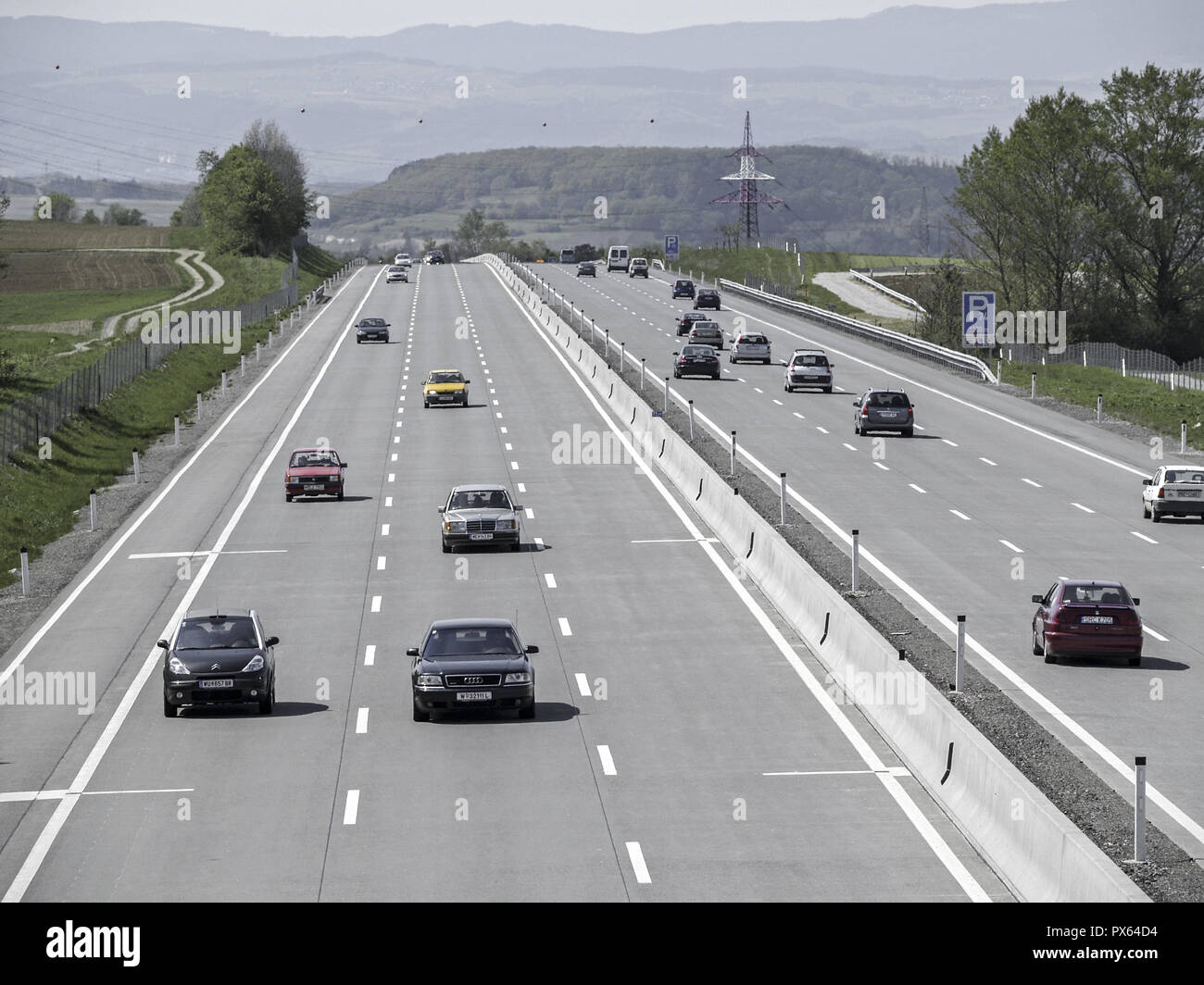 A1 West motorway, guide rail, concrete road surface Stock Photo - Alamy