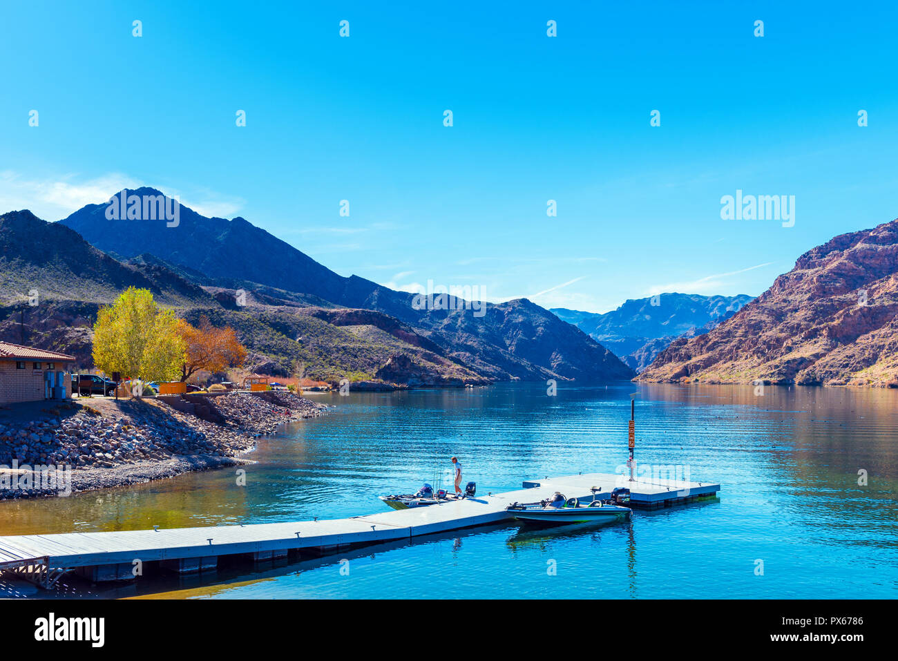 BOULDER, USA - FEBRUARY 2, 2018: View of the river landscape. Copy ...