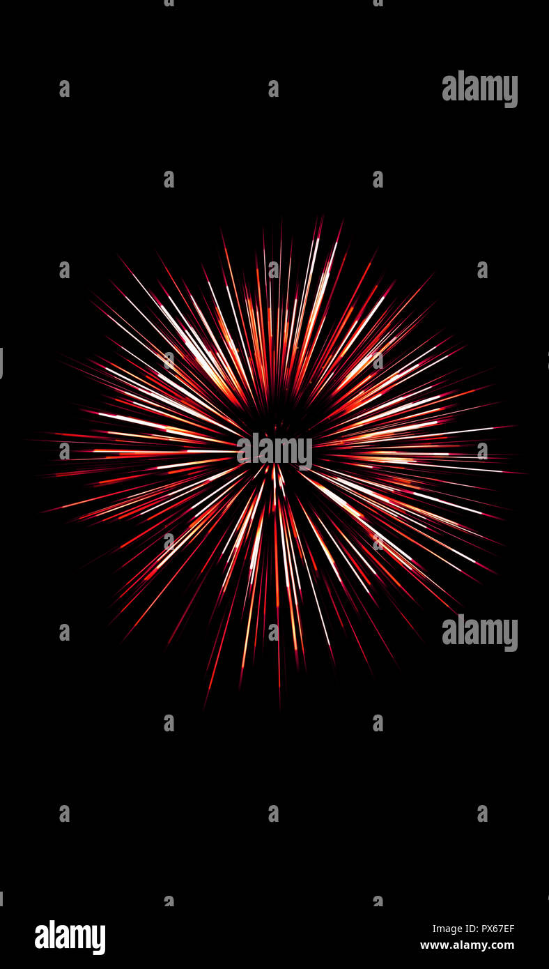 Abstract sharp red star shaped object isolated on black background ...