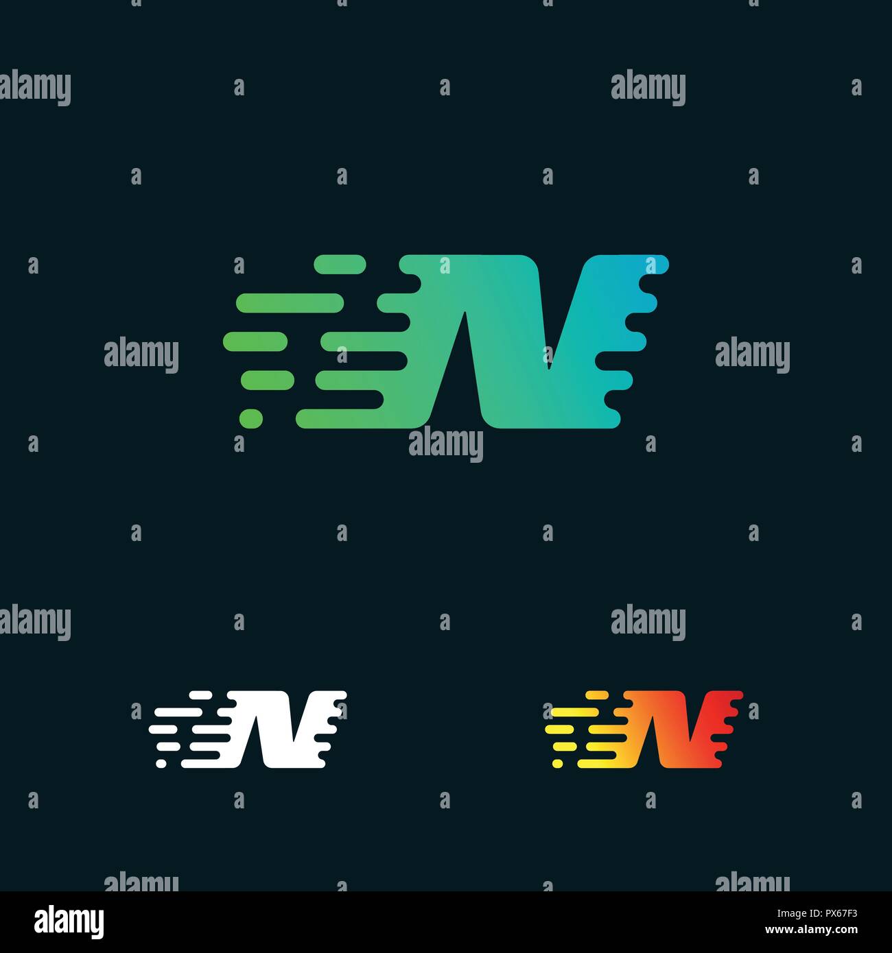 letter N modern speed shapes logo design vector Stock Vector Image ...