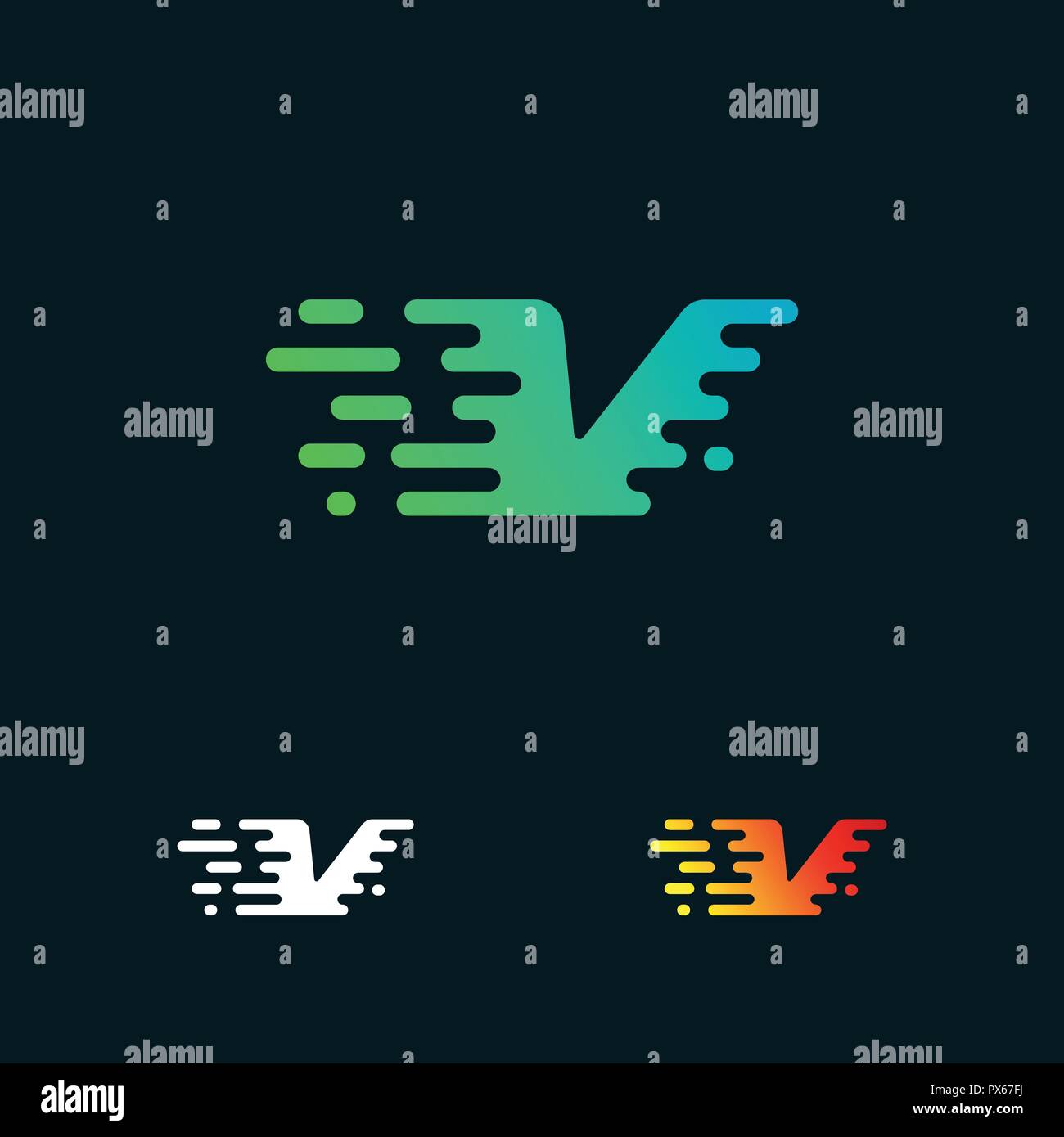letter V modern speed shapes logo design vector Stock Vector Image ...