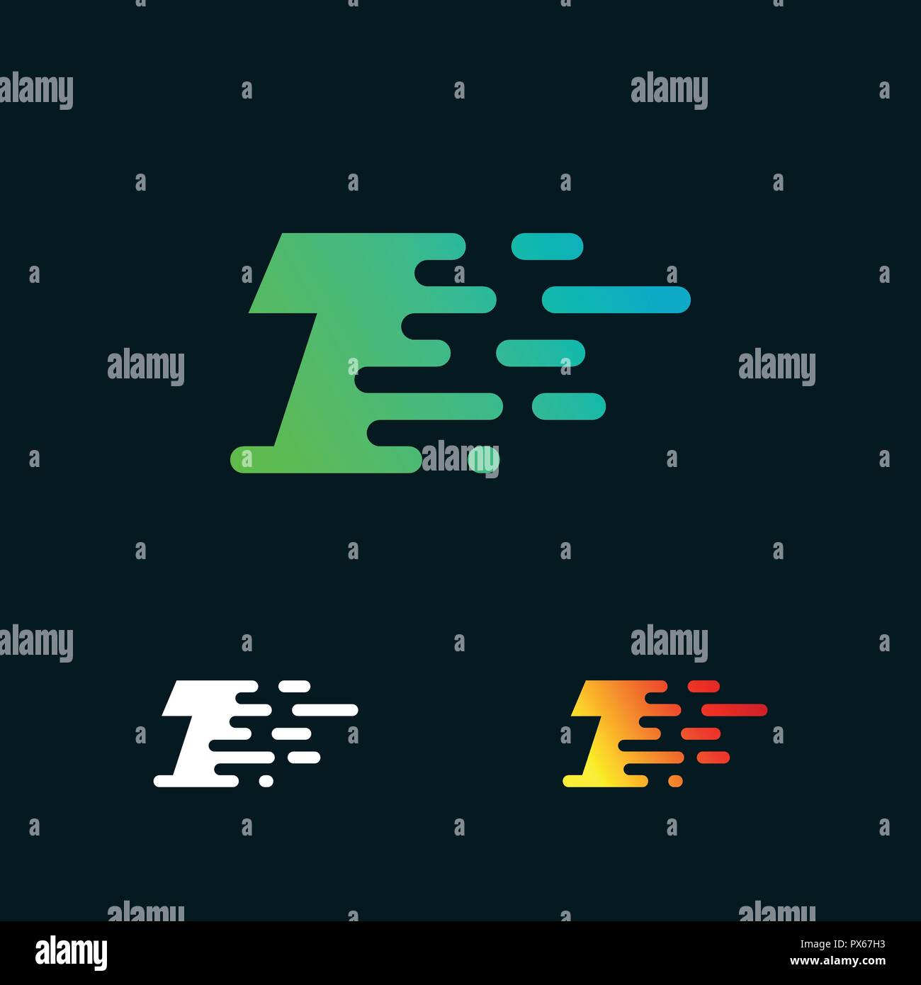 Number 1 modern speed shapes logo design vector Stock Vector Image ...