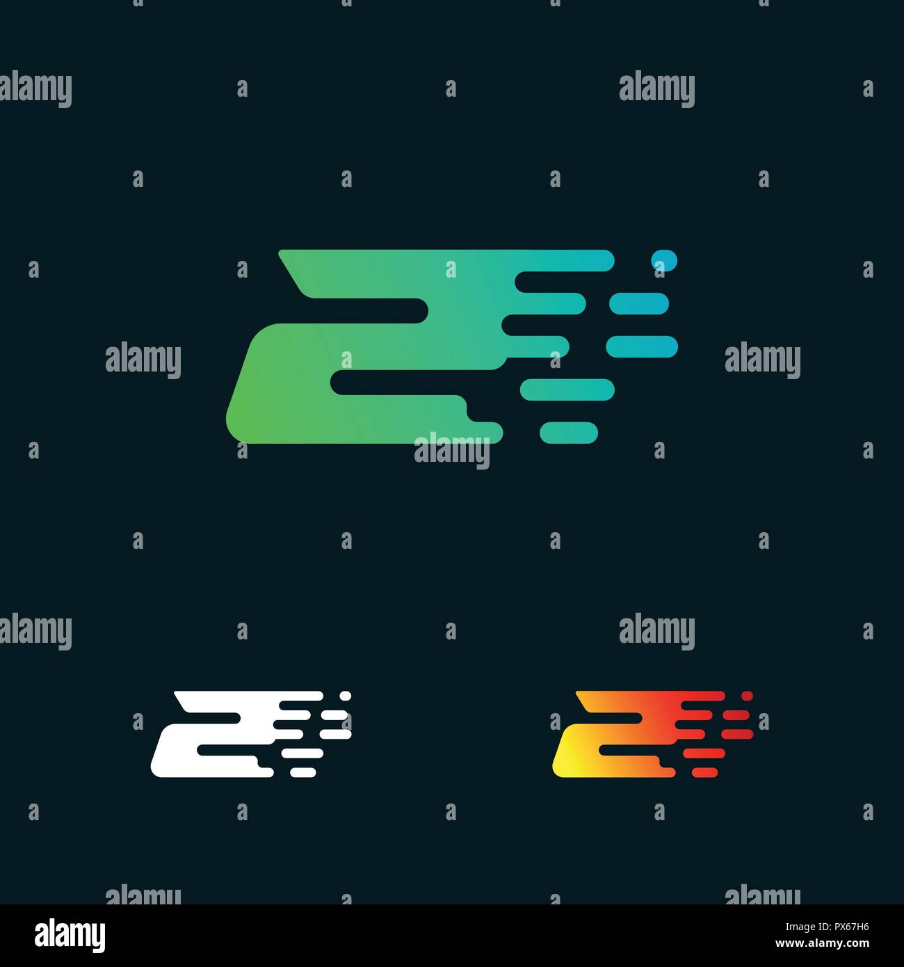 Number 2 modern speed shapes logo design vector Stock Vector Image ...