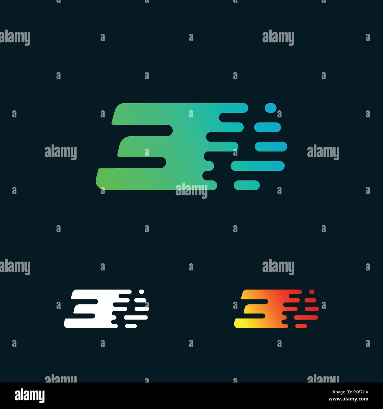 Number 3 modern speed shapes logo design vector Stock Vector Image ...