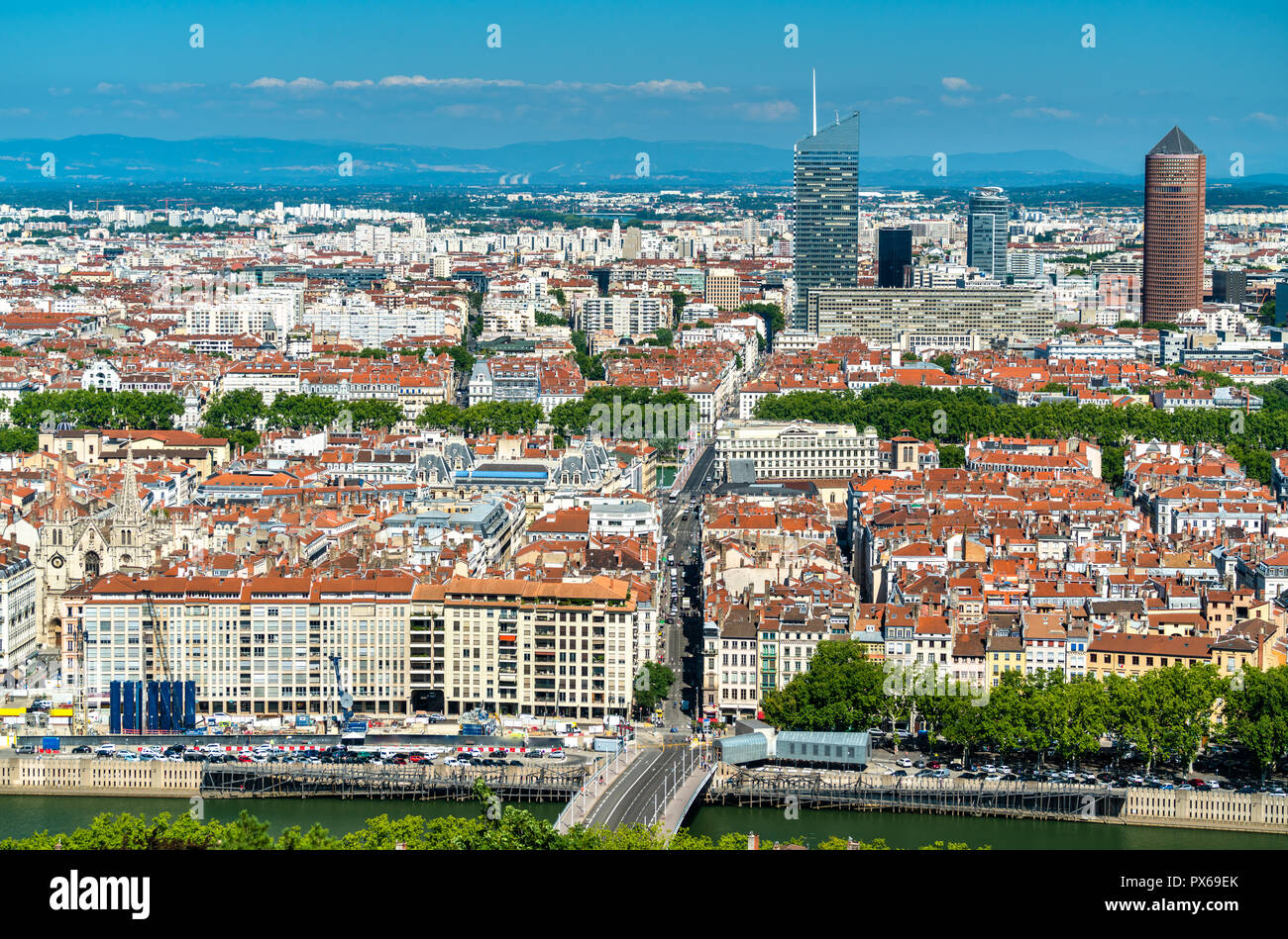 Aerial view of Lyon, France Stock Photo - Alamy