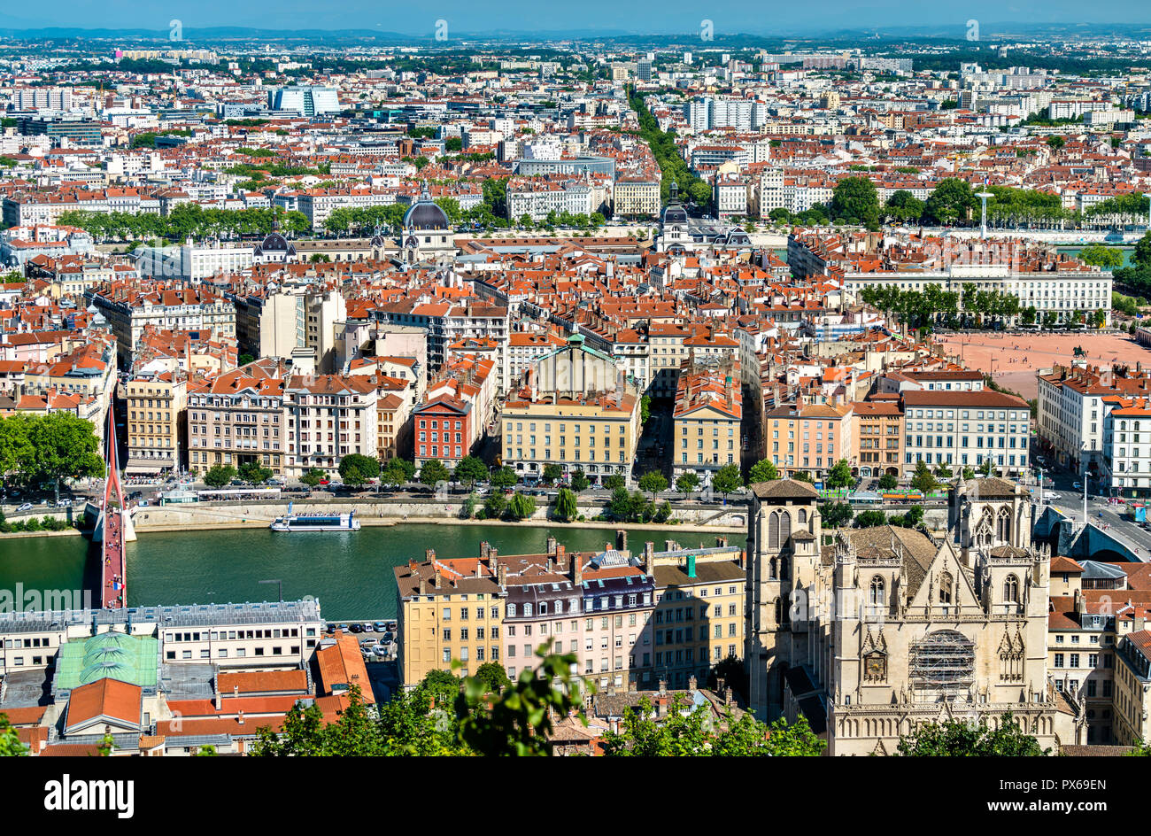 Aerial view of Lyon, France Stock Photo - Alamy