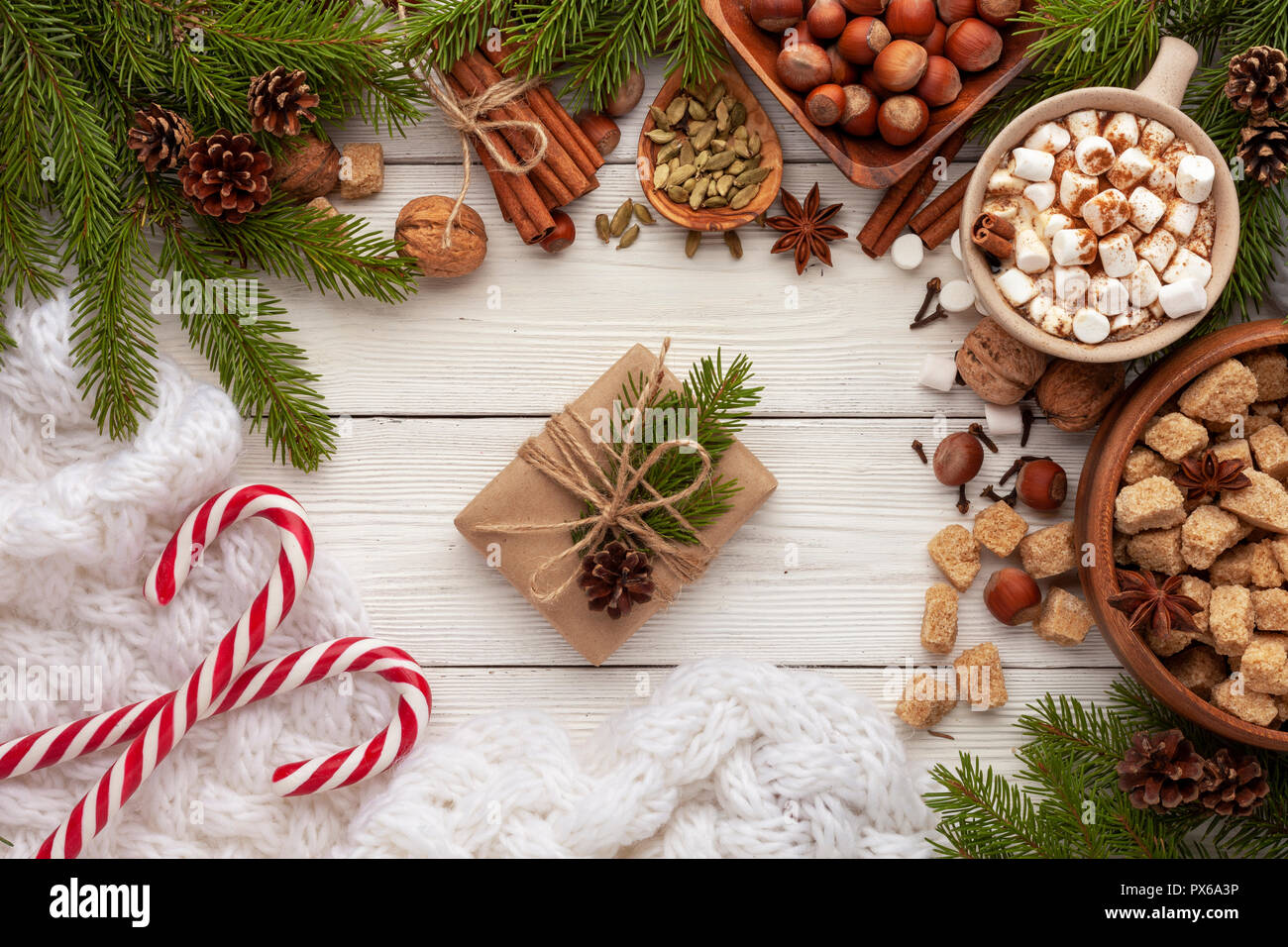 Ingredients for spicy hot chocolate or coffee Stock Photo - Alamy