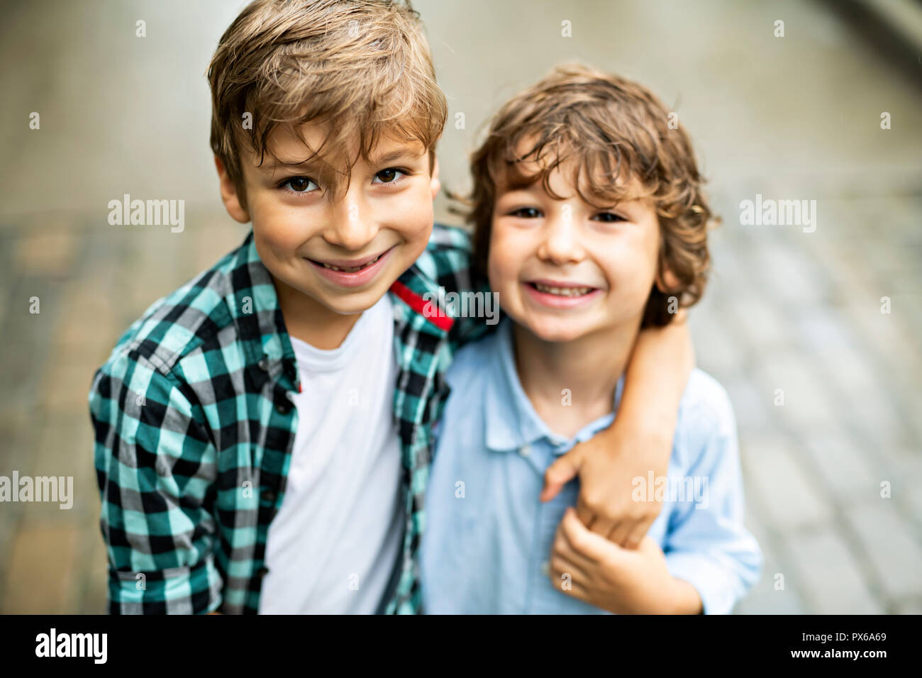 Two brothers hug hi-res stock photography and images - Alamy